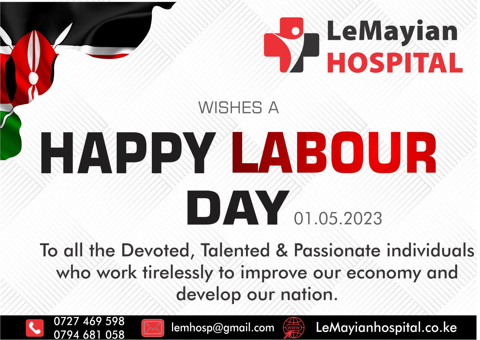 HAPPY LABOUR DAY FROM LEMAYIAN HOSPITAL. – LeMayian Hospital